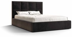 Manželská postel 140 cm Gino (černá) (s roštem a úložným prostorem). 1046919