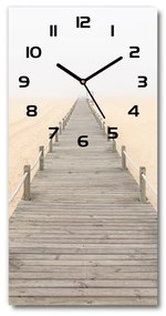 Wallmuralia Nástěnné hodiny tiché Stezka na pláži 30x60 cm