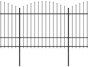 Zahradní plot s hroty ocel (1,5–1,75) x 15,3 m černý,  277747