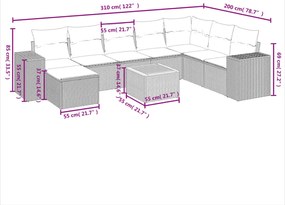vidaXL 9dílná zahradní sedací souprava s poduškami polyratan [3257911] Barva: béžová a šedá