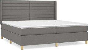 Box spring postel s matrací tmavě šedá 200x200 cm textil 3132098