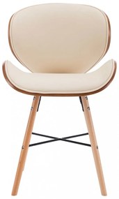 Jídelní židle 2 ks ohýbané dřevo Dekorhome Hnědá / krémová