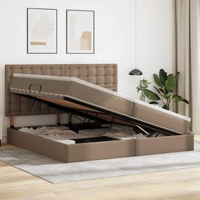 Postel s úložným prostorem Cappuccino 200 x 200 cm Umělá kůže 3371684