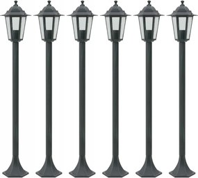Fionshop 262938221 Zahradní sloupové lampy 6 ks E27 110 cm hliníkové tmav