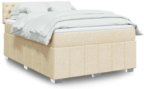 Box spring postel s matrací krémová 140x190 cm textil 3287075