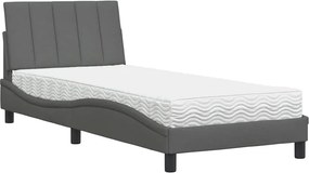 Postel s matrací Hanko tmavě šedá 80 x 200 cm textil 3310490