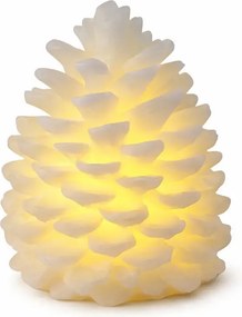 LED svíčka z pravého vosku na baterii, šiška, ø 10 × 13 cm, bílá, CR2032