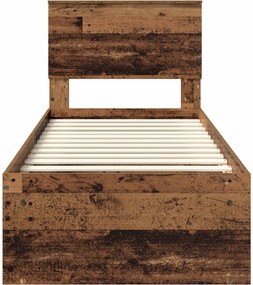 Rám postele s čelo Staré dřevo 75 x 190 cm Masivní borové dřevo 3410670