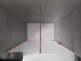 Mexen Velar, posuvné sprchové dveře do otvoru 140 cm, 8mm sklo námraza, měděná matná, 871-140-000-31-65