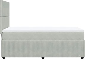 Box spring postel s matrací světle šedá 100x200 cm samet 3292256