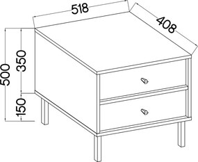 Falco Noční stolek Tomila 801/2 písková béžová