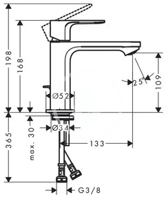 Hansgrohe - Umyvadlová baterie, CoolStart, matná černá