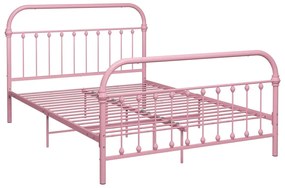 Rám postele růžový kov 120 x 200 cm,  284512