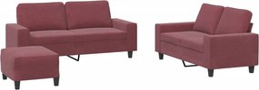 3dílná sedací souprava vínová textil 3201896