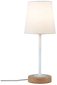 Paulmann 79636 Neordic Stellan, stolní lampička ze dřeva, kovu a bílé látky, 1x20W LED E27, výška 40cm