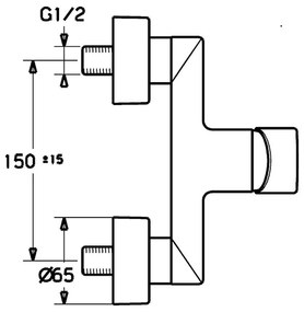 Hansa Sprchová nástěnná páková baterie HANSARONDA 3670173