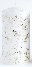 Vánoční svíčka GLAMOUR 7x17,5 cm bílá