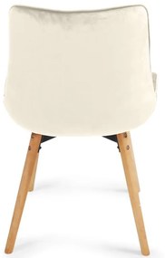 MIADOMODO Sada prošívaných jídelních židlí, krémová 2 ks