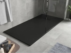 Mexen Hugo, obdélníková sprchová vanička SMC 170 x 90 cm, černá, černá krytka, 42709017-B