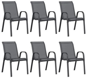 Stohovatelné zahradní židle 6 ks šedé textilenová tkanina 318784