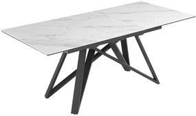 Roztahovací keramický stůl Callen 160-200cm mramor bílý