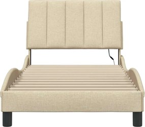Rám postele bez matrací Hanko krémově 80x200 cm textil 3310424