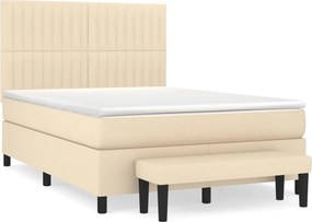 Box spring postel s matrací krémová 140x190 cm textil 3136754