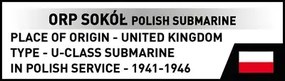COBI 4863 ORP Sokół Ponorka II WW / Stavebnice / 1:300 / 142 kostek /
