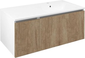 Sapho Lorea - Umyvadlová skříňka 100x46x52 cm, 1x dvířka, 1x zásuvka, pravá, dub alabama/matná bílá LE070-2231-R-02