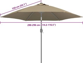 Náhradní potah na zahradní slunečník taupe 300 cm 313797