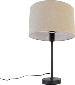 Stolní lampa černá nastavitelná s odstínem světle hnědým 35 cm - Parte