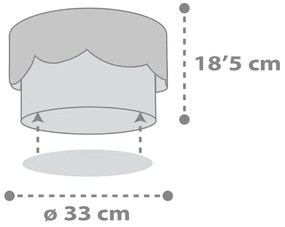 Dalber 61236E - Dětské stropní svítidlo MOON 2xE27/60W/230V šedá