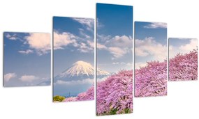 Obraz - Japonská jarní krajina (125x70 cm)