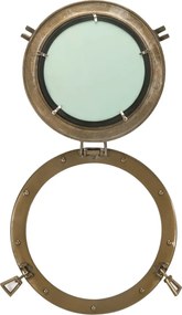 vidaXL Průzorové okénko se zrcadlem nástěnné Ø 38 cm hliník a sklo [357853]