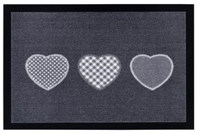 Šedá rohožka Hanse Home Hearts, 40 x 60 cm