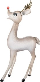 Vánoční kovová dekorace srnečka s LED světýlkem - 28*10*55 cm / 2*AAA