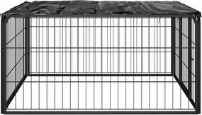 Ohrádka pro psy 4 panely černá 100x50 cm práškovaná ocel 171795