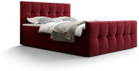Manželská postel Boxspring 180 cm Macheta (bordó) (s matrací a úložným prostorem). 1046731
