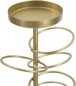 Kovový svícen Rings 50 cm zlatý/mramor