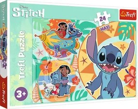Trefl - Puzzle - LiloStitch: Šťastný den MAXI / 24 dílků / 60 x 40 cm