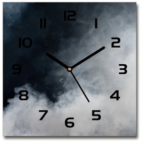 Wallmuralia Skleněné hodiny čtverec Bílý dým 30x30 cm