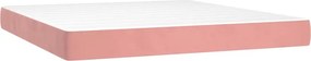 Box spring postel s matrací a LED růžová 180x200 cm samet 3134542