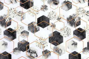 Bavlněný povlak na polštář Hexagon stracciatella Velikost: 70 x 90