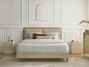 Starorůžová čalouněná čalouněná dvoulůžková postel s roštem 140x190 cm Mara – Bobochic Paris