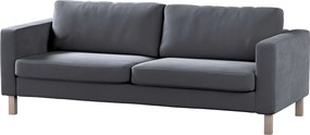 Potah na pohovku IKEA Karlstad 3-místná, nerozkládací, krátký barva šedá látka lesklé, sametová
