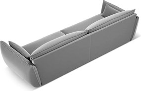 Světle šedá sametová pohovka 248 cm Vanda – Mazzini Sofas