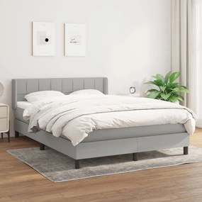 Box spring postel s matrací světle šedá 140 x 200 cm textil,  3129713