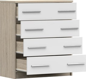 IDZ Komoda OMEGA III 4S 02, 80 cm Dub Sonoma/Bílá