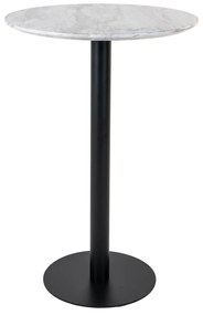 Kulatý barový stolek Barcia mramorovaná/černá, 70 cm