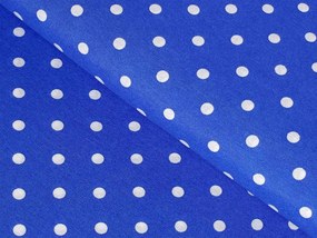 Biante Dekorační obdélníkový ubrus Leona LN-022 Bílé puntíky na sytě modrém 130x160 cm